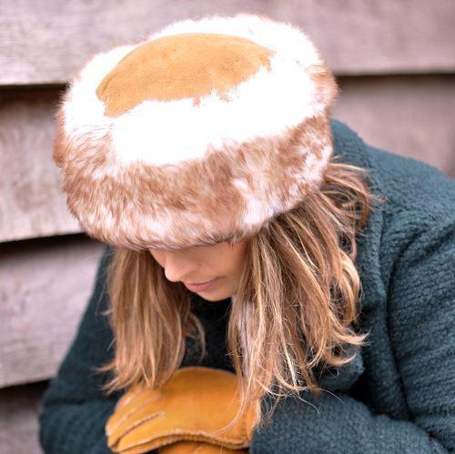 Luxury Limited Edition Sheepskin Tipped Cossack Hat with a Caramel ...