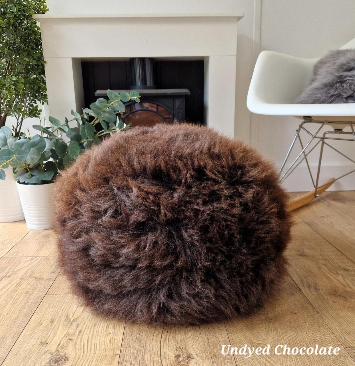 Luxury Handmade 100% British Sheepskin Pouffe - Various Colours ...
