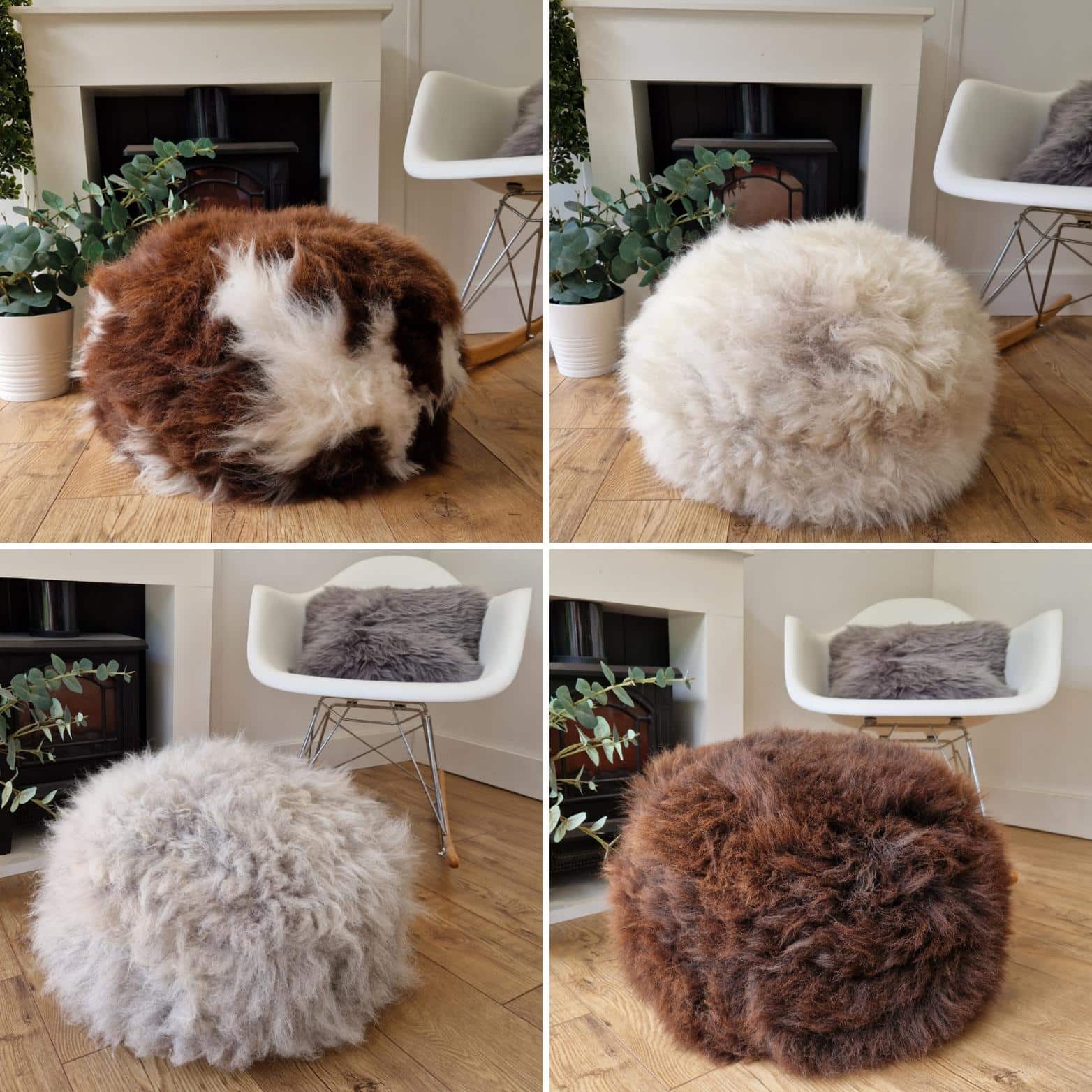 Luxury Handmade 100% British Sheepskin Pouffe - Various Colours ...