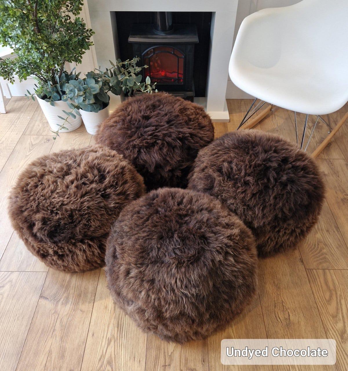 Luxury Handmade 100% British Sheepskin Pouffe - Various Colours ...