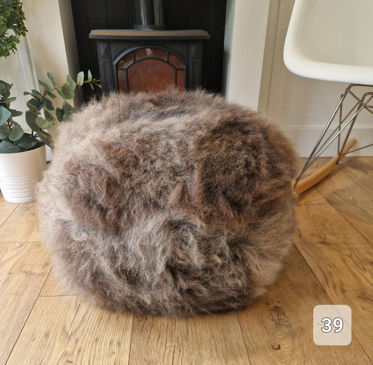 Luxury Handmade 100% British Sheepskin Pouffe - Various Colours ...