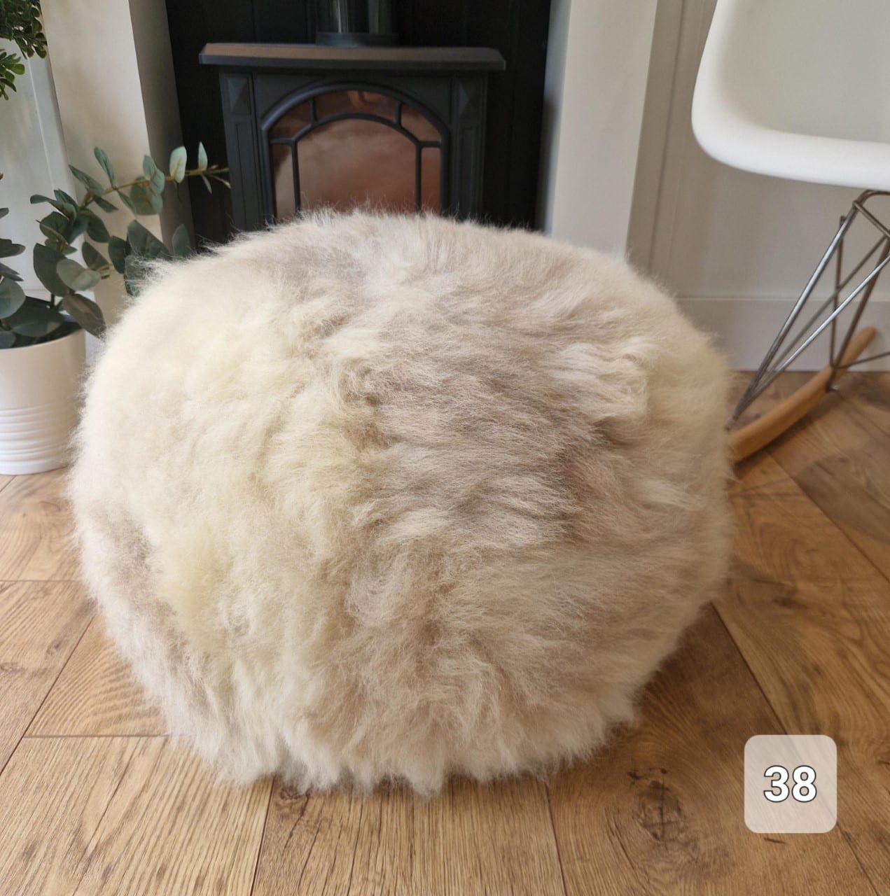 Luxury Handmade 100% British Sheepskin Pouffe - Various Colours ...