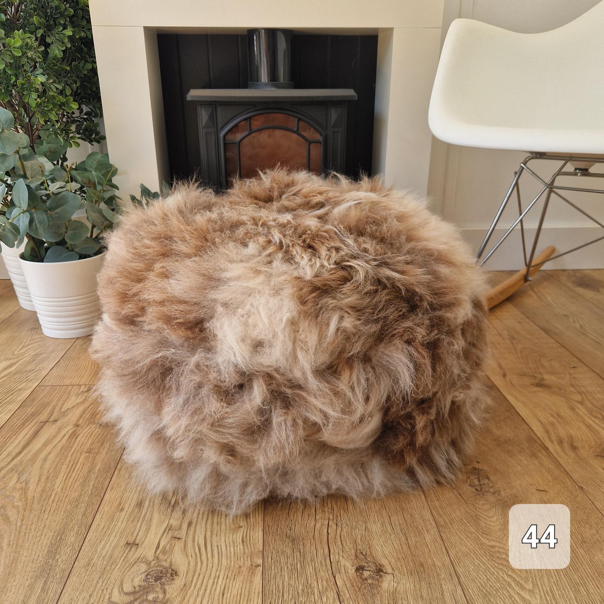 Luxury Handmade 100% British Sheepskin Pouffe - Various Colours ...