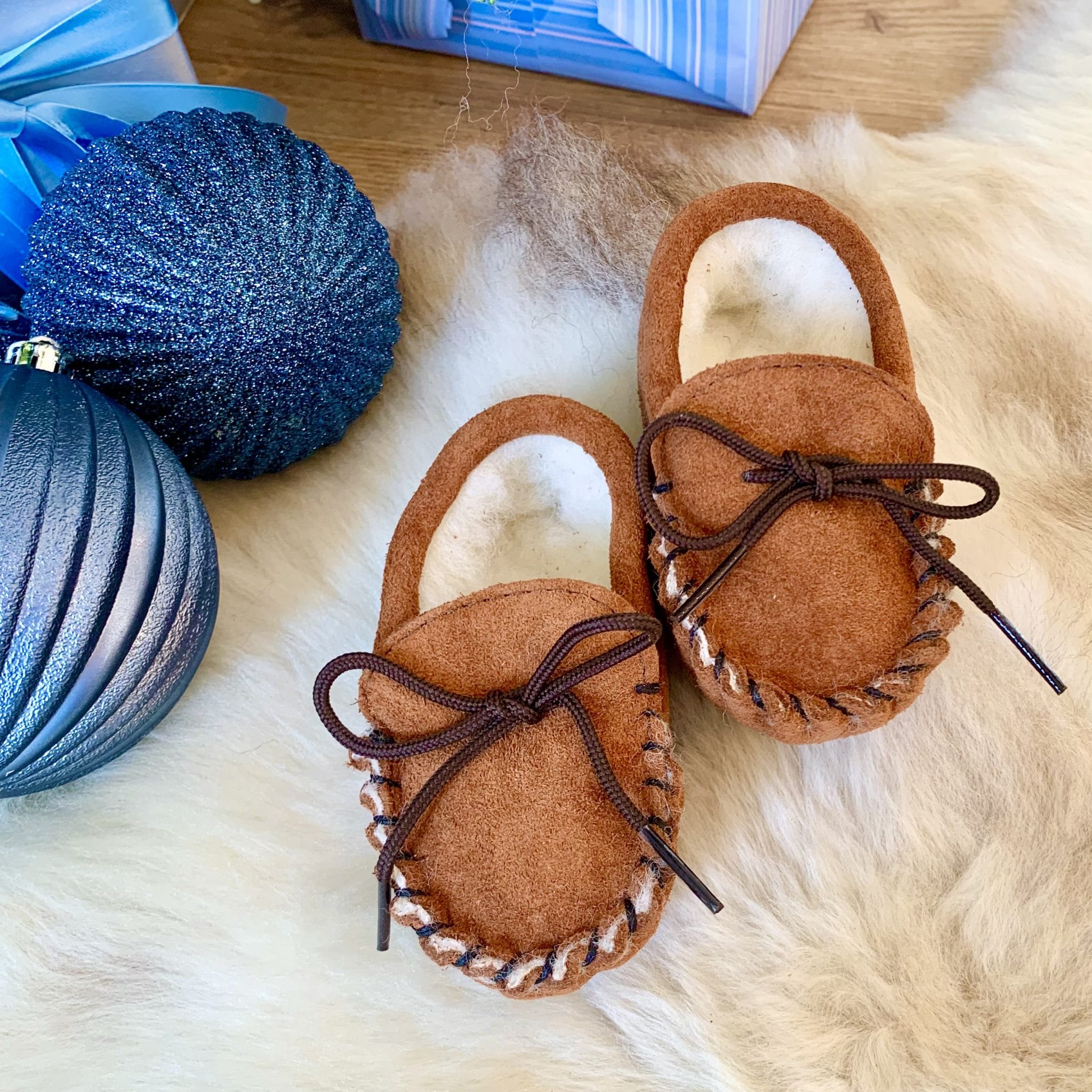 Handmade British Baby and Toddler Slippers "Woolies" - Sheepskin.co.uk