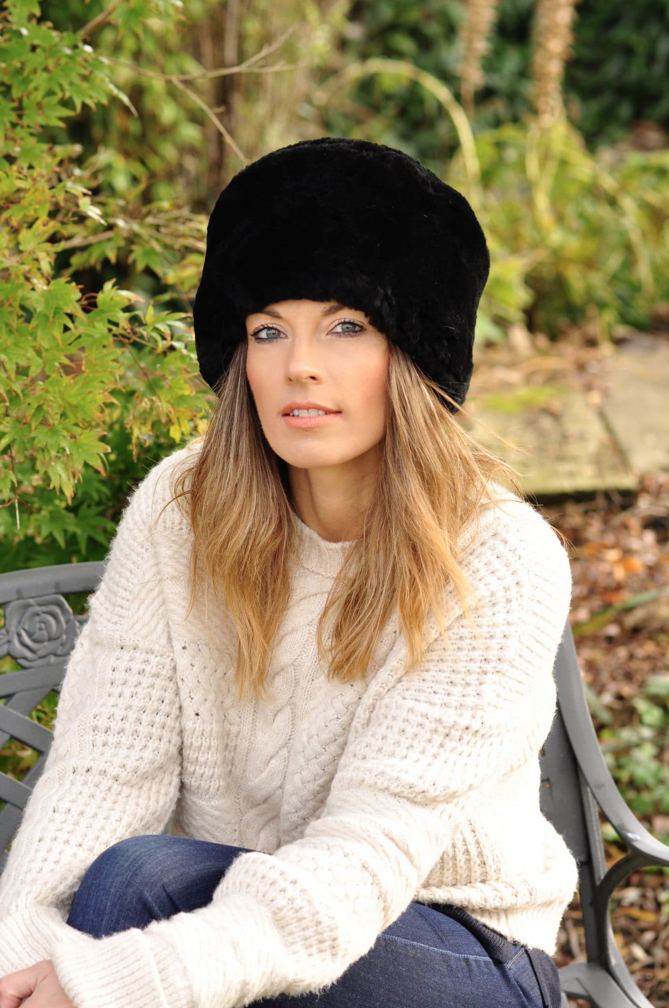 Handmade Ladies British Sheepskin Shearling Rosie Hat - Black ...