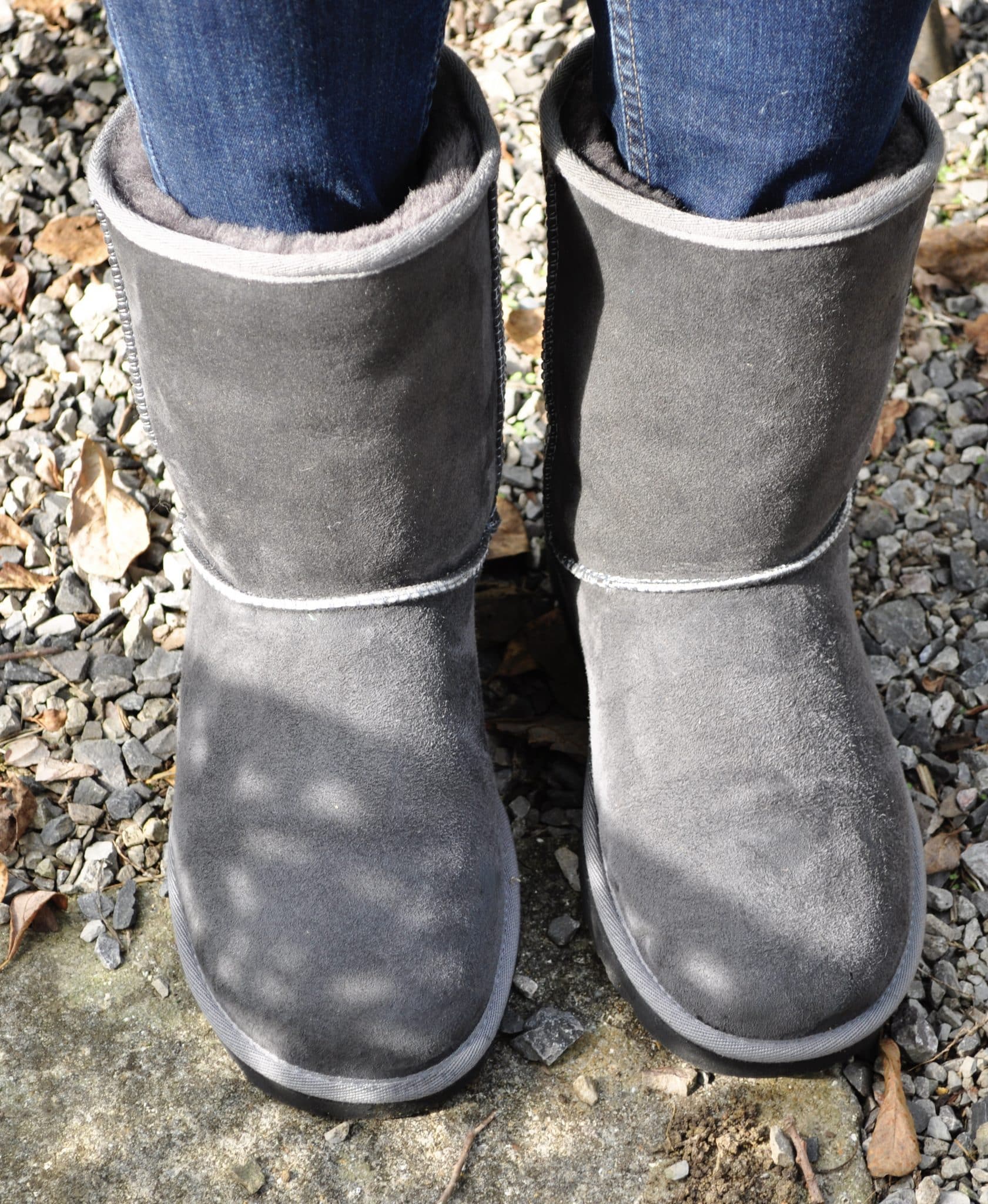 Sheepland Handmade British Sheepskin Boots in Steel Grey - Sheepskin.co.uk