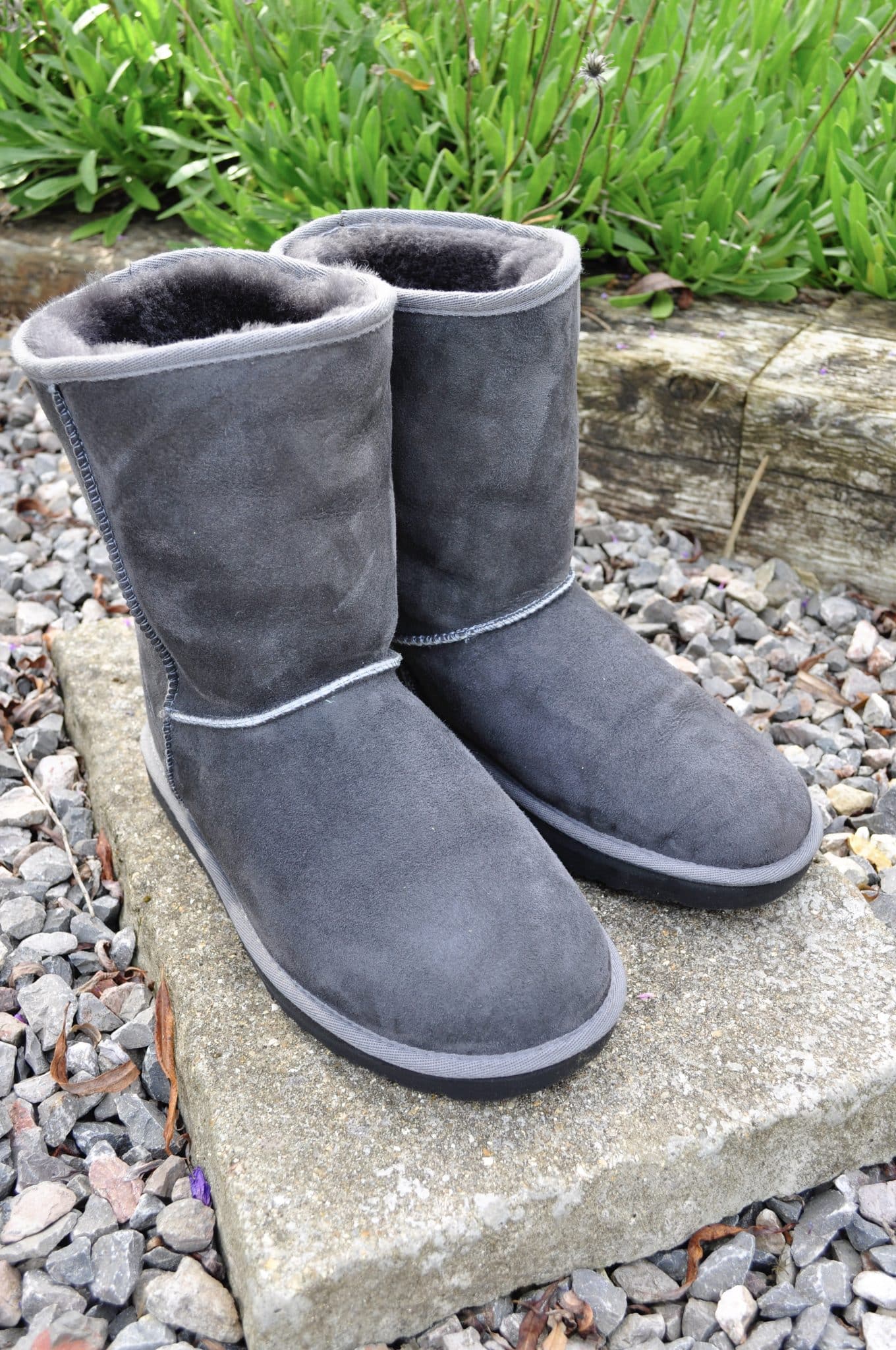Sheepland Handmade British Sheepskin Boots in Steel Grey - Sheepskin.co.uk