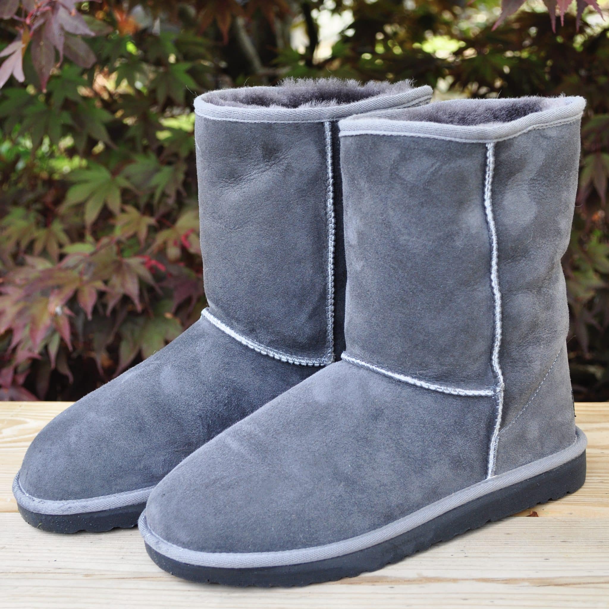 Sheepland Handmade British Sheepskin Boots in Steel Grey - Sheepskin.co.uk