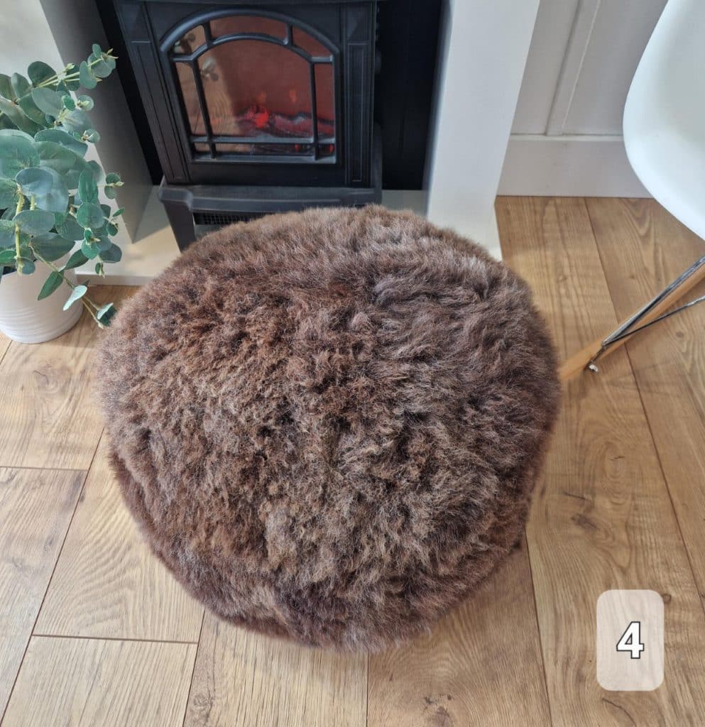 Luxury Handmade 100% British Sheepskin Pouffe - Various Colours ...