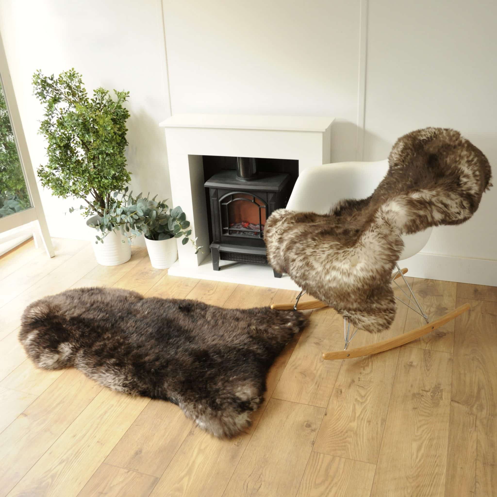 Limited Edition Large Brown Tipped Sheepskin Rug - Sheepskin.co.uk