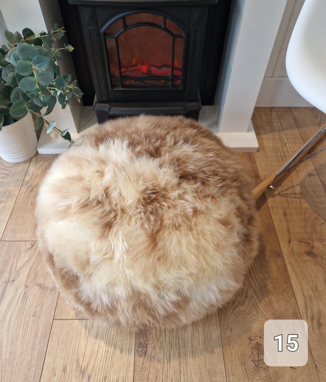 Luxury Handmade 100% British Sheepskin Pouffe - Various Colours ...