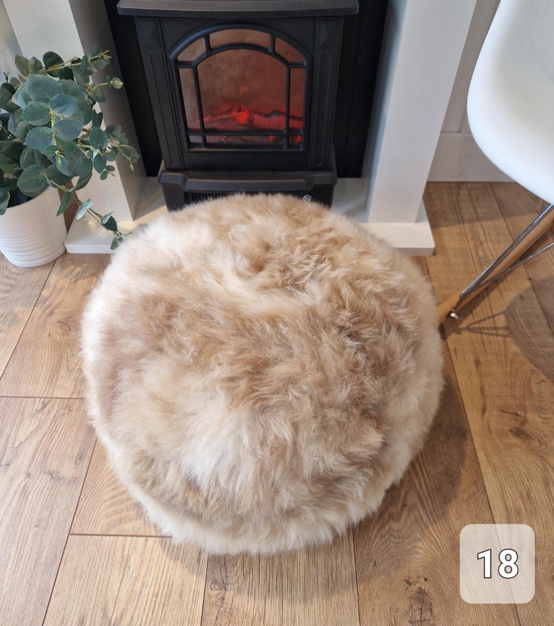Luxury Handmade 100% British Sheepskin Pouffe - Various Colours ...