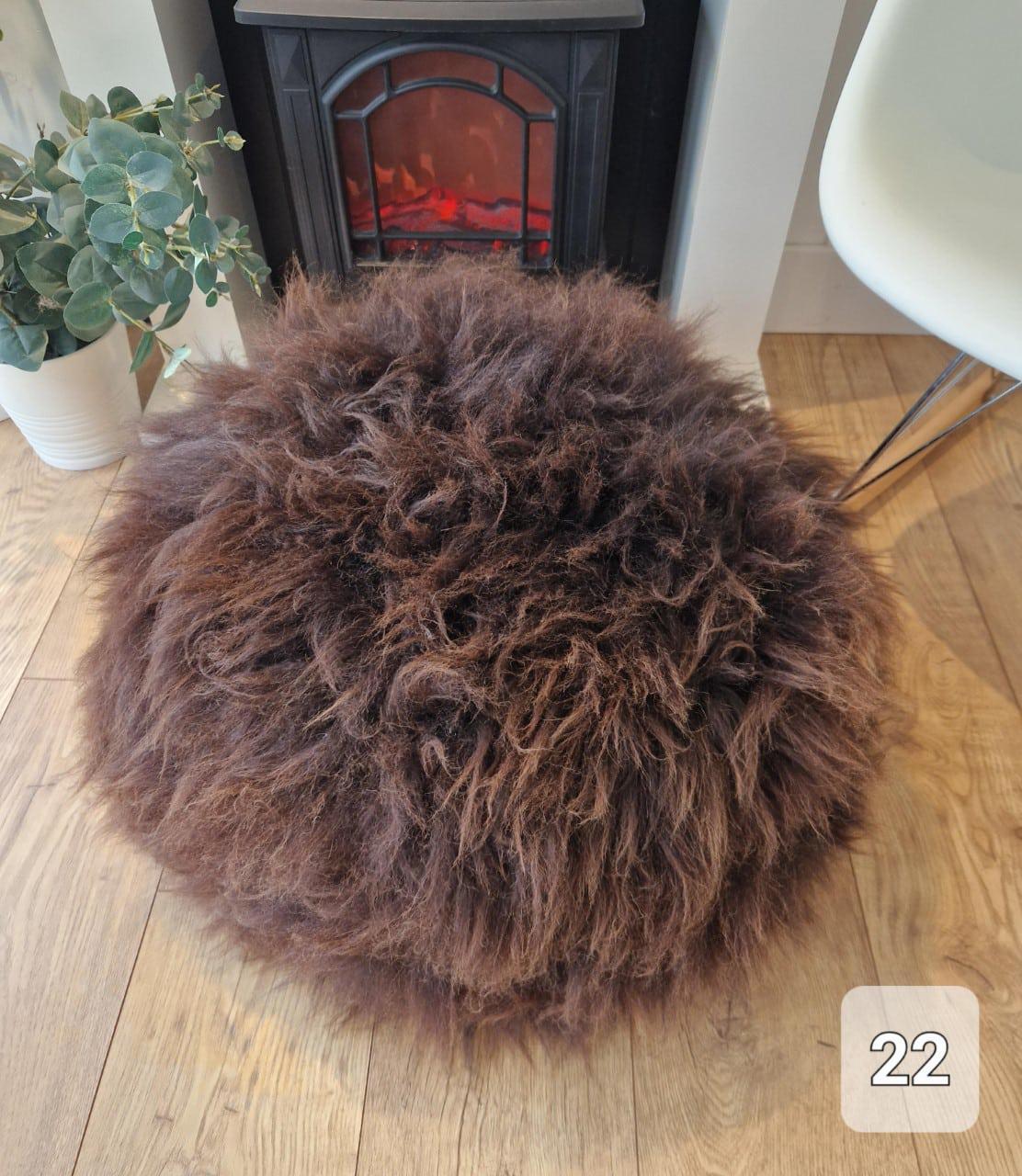 Luxury Handmade 100% British Sheepskin Pouffe - Various Colours ...