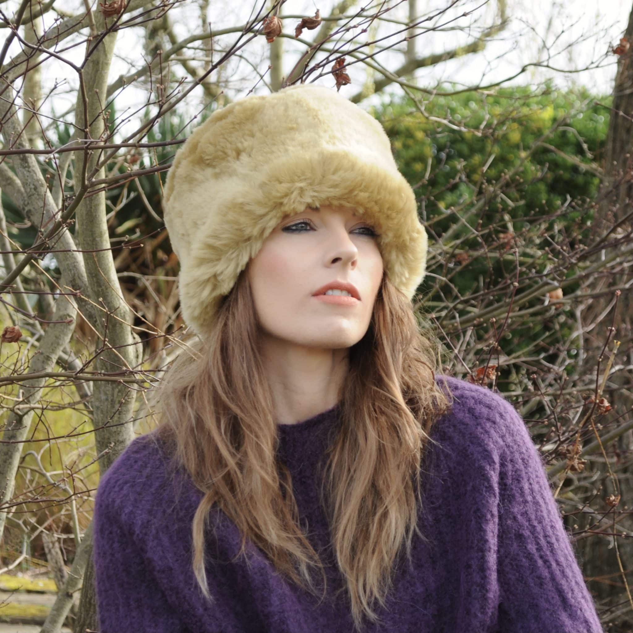 Handmade Ladies 100% British Colourful Sheepskin Shearling Hats ...