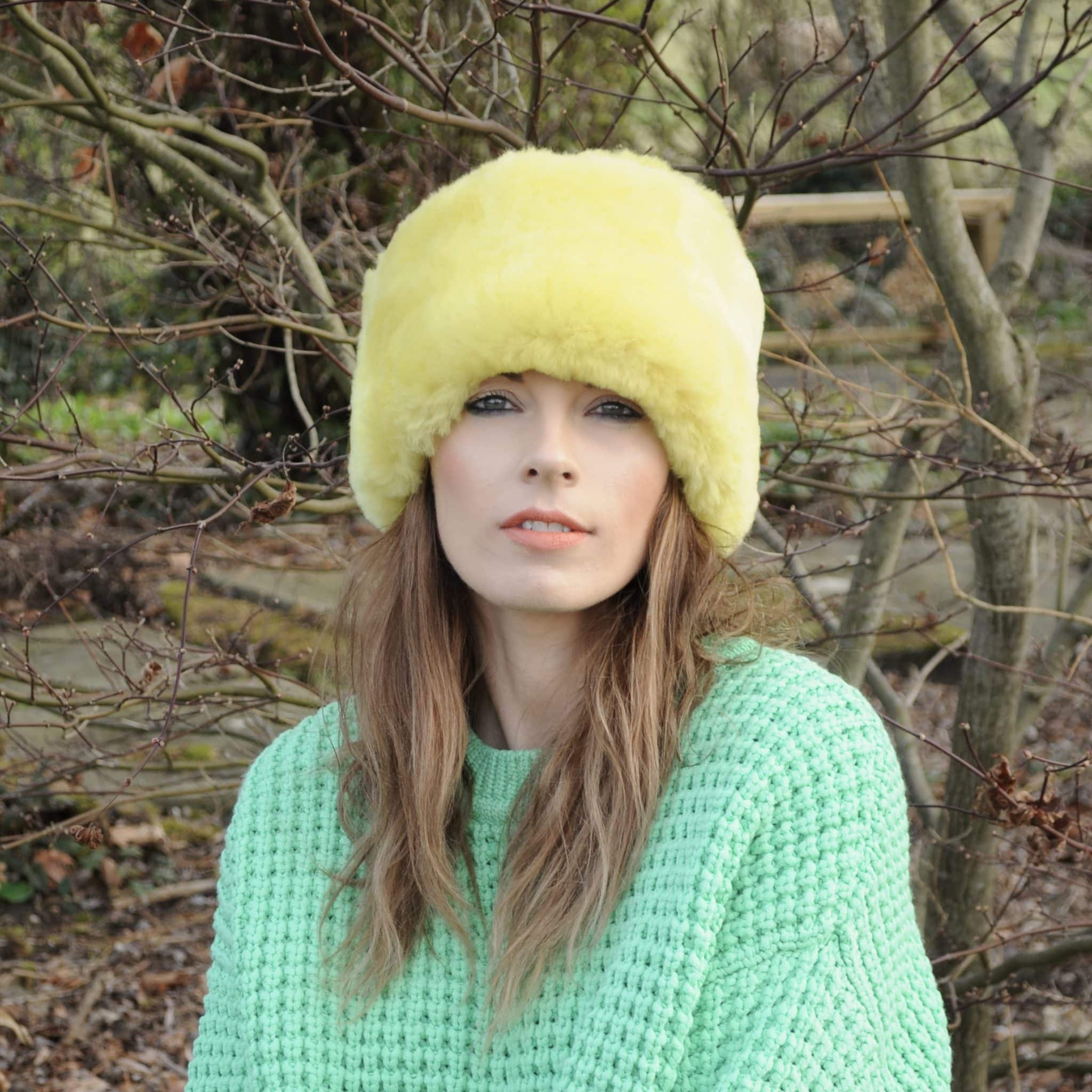 Handmade Ladies 100% British Colourful Sheepskin Shearling Hats ...