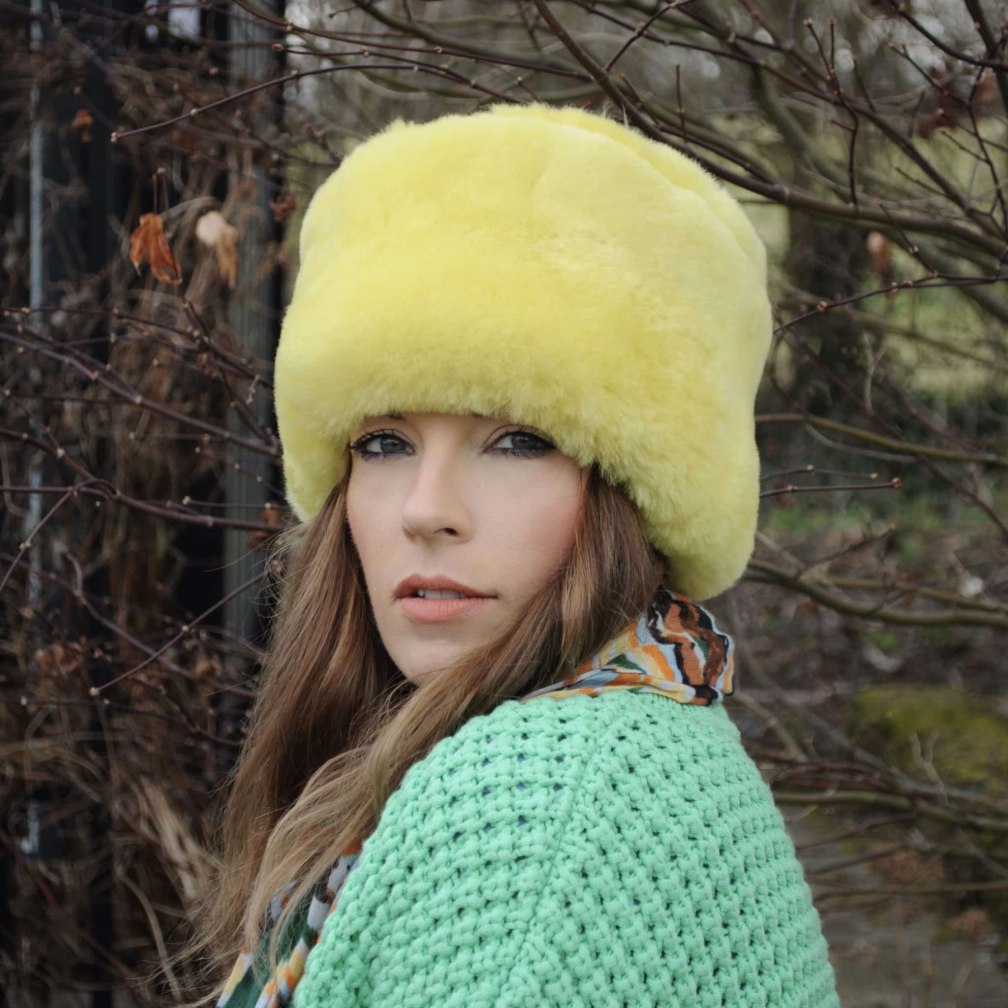 Handmade Ladies 100% British Colourful Sheepskin Shearling Hats ...