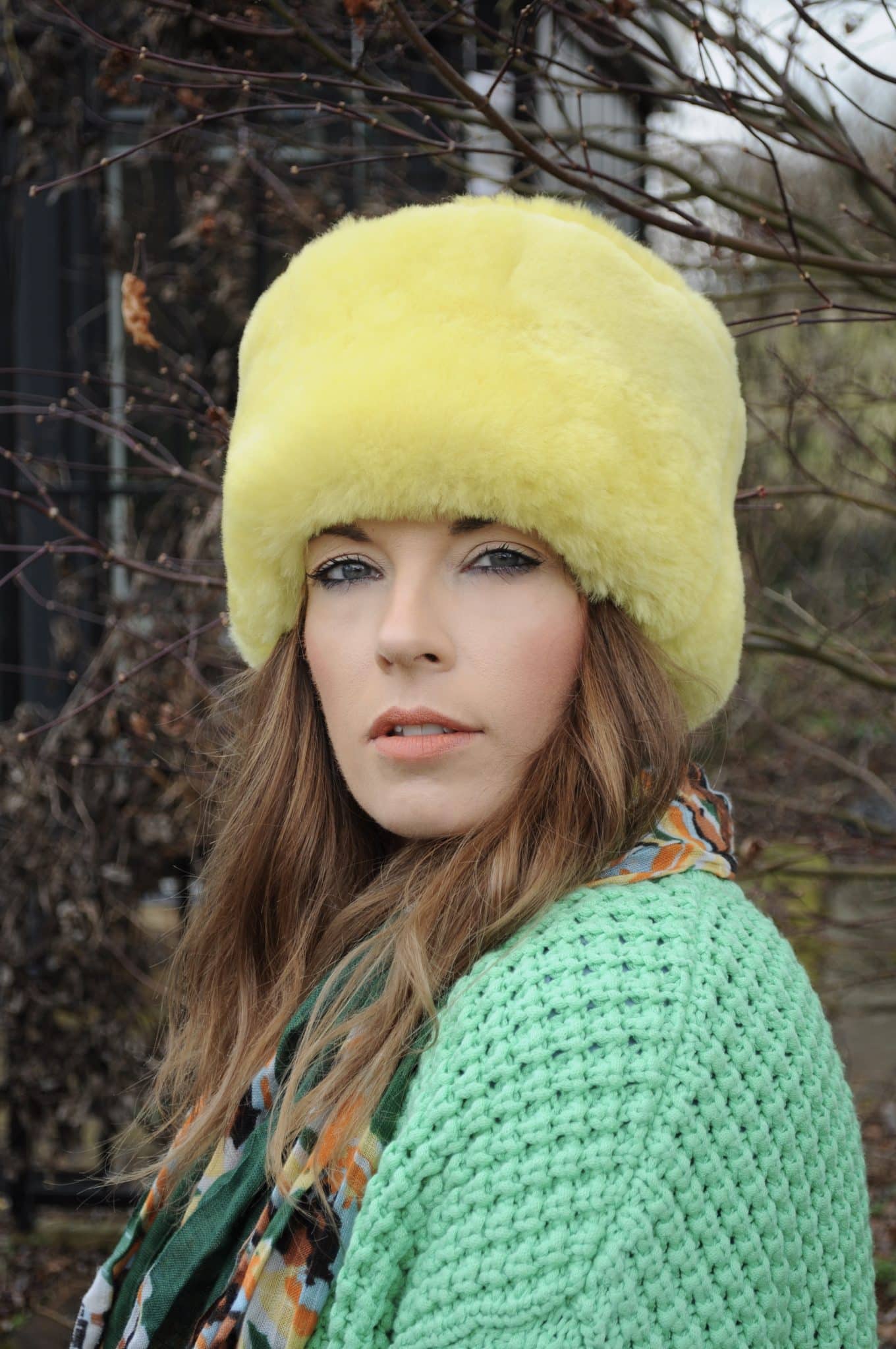 Handmade Ladies 100% British Colourful Sheepskin Shearling Hats ...