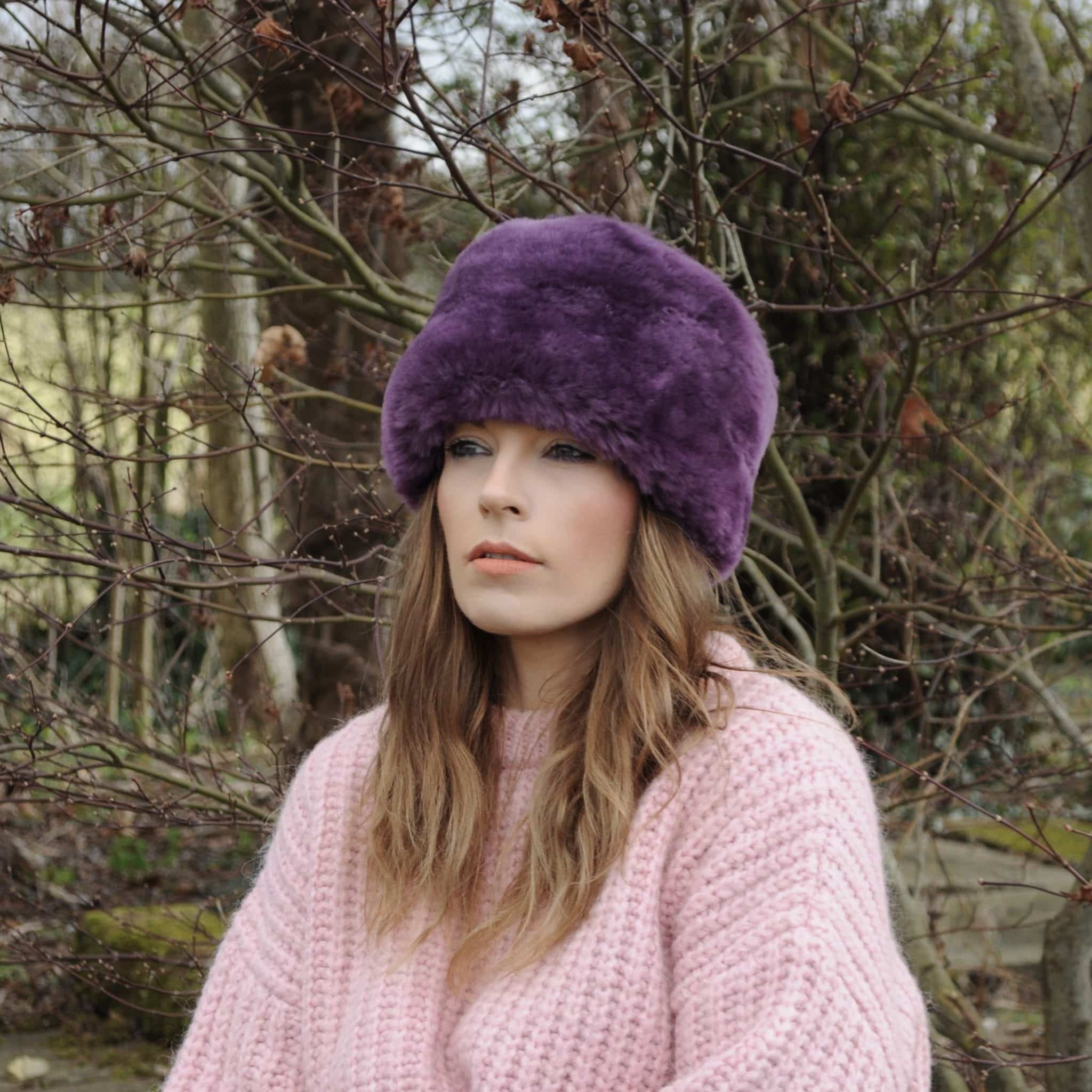 Handmade Ladies 100% British Colourful Sheepskin Shearling Hats ...