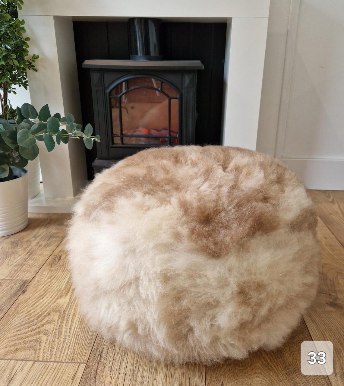 Luxury Handmade 100% British Sheepskin Pouffe - Various Colours ...