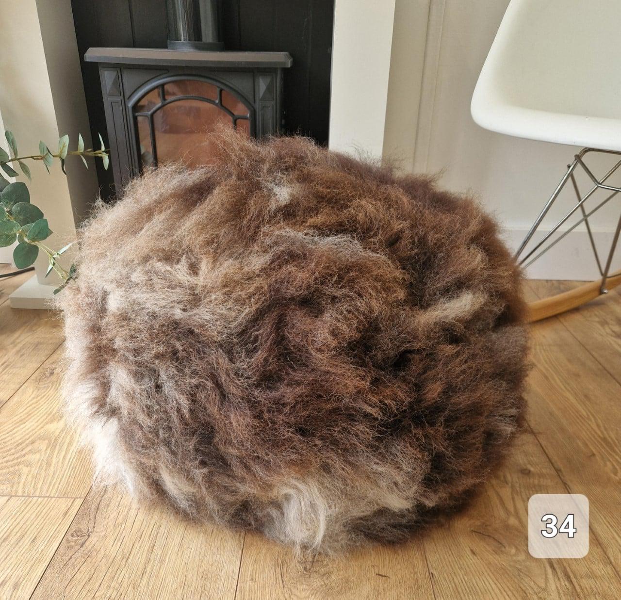 Luxury Handmade 100% British Sheepskin Pouffe - Various Colours ...