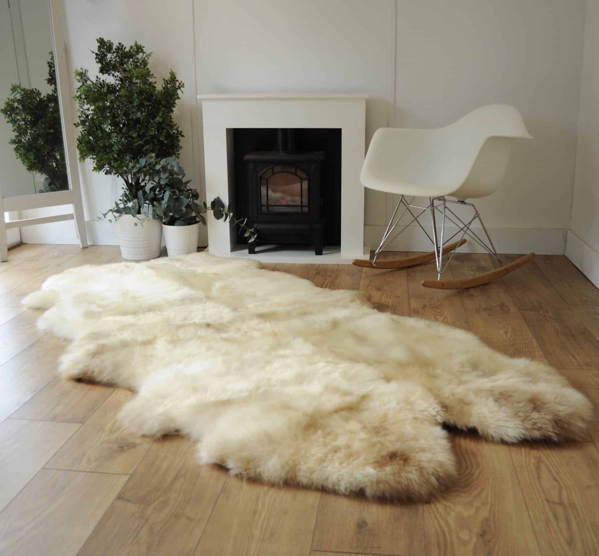 Sheepland Bespoke Organic Pure Sheepskin Quad in Natural Ivory with ...