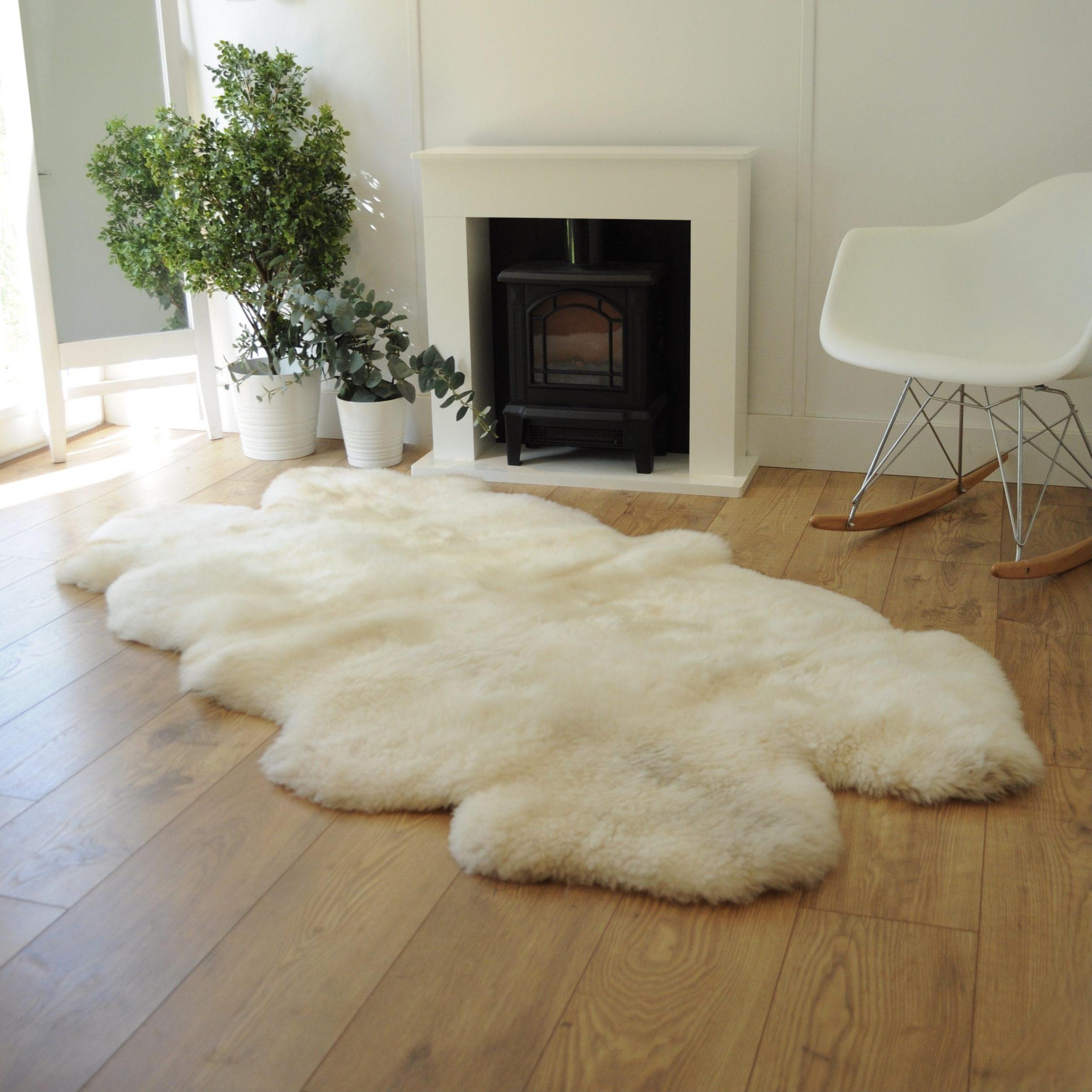 Sheepland Bespoke British Sheepskin Quad - Natural Ivory With Subtle ...