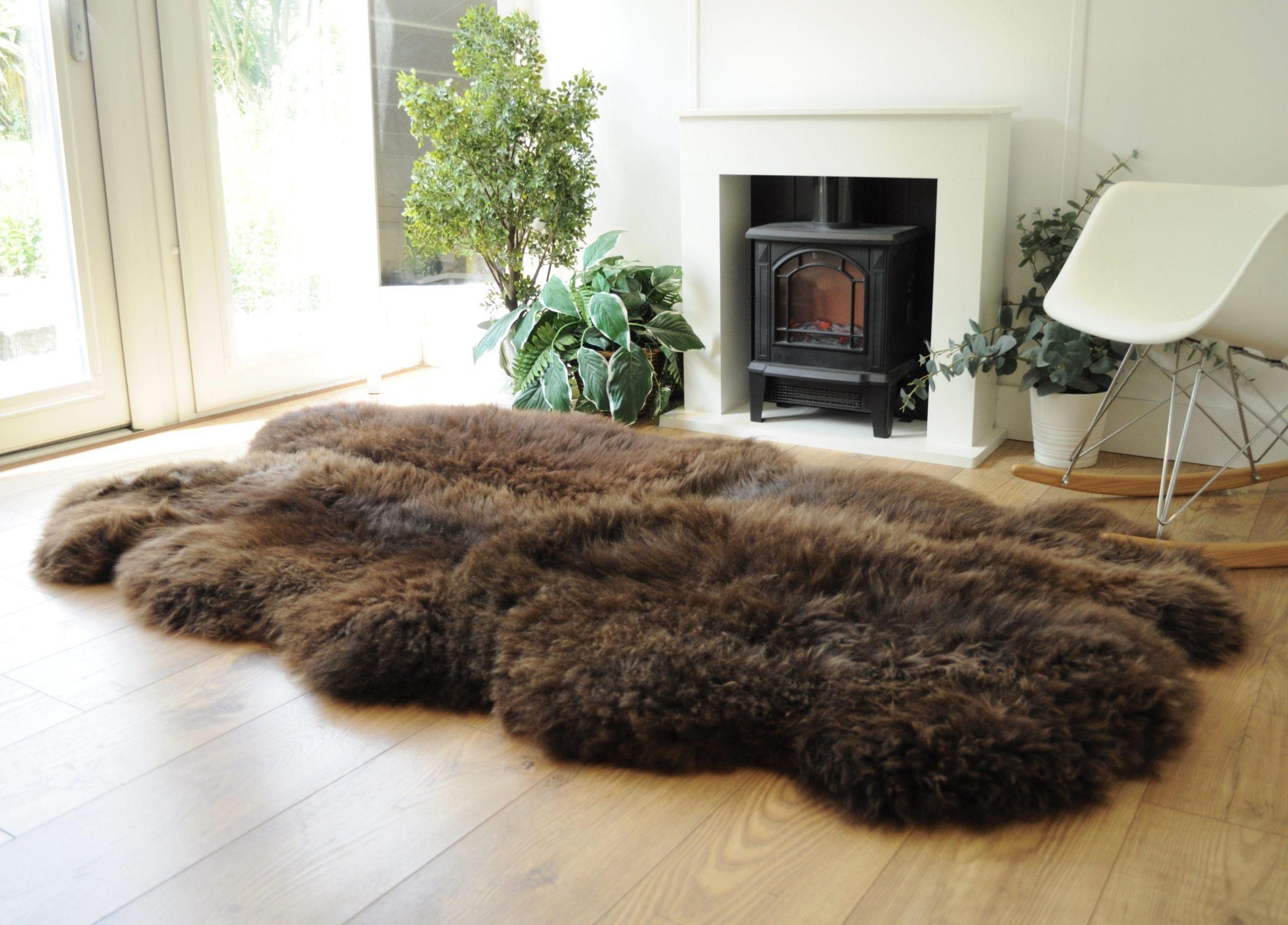 Sheepland 100% British Undyed Rare Breed Pure Sheepskin Quad - Natural ...