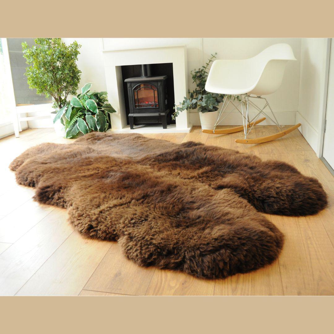 Sheepland 100% British Undyed Rare Breed Pure Sheepskin Quad - Natural ...