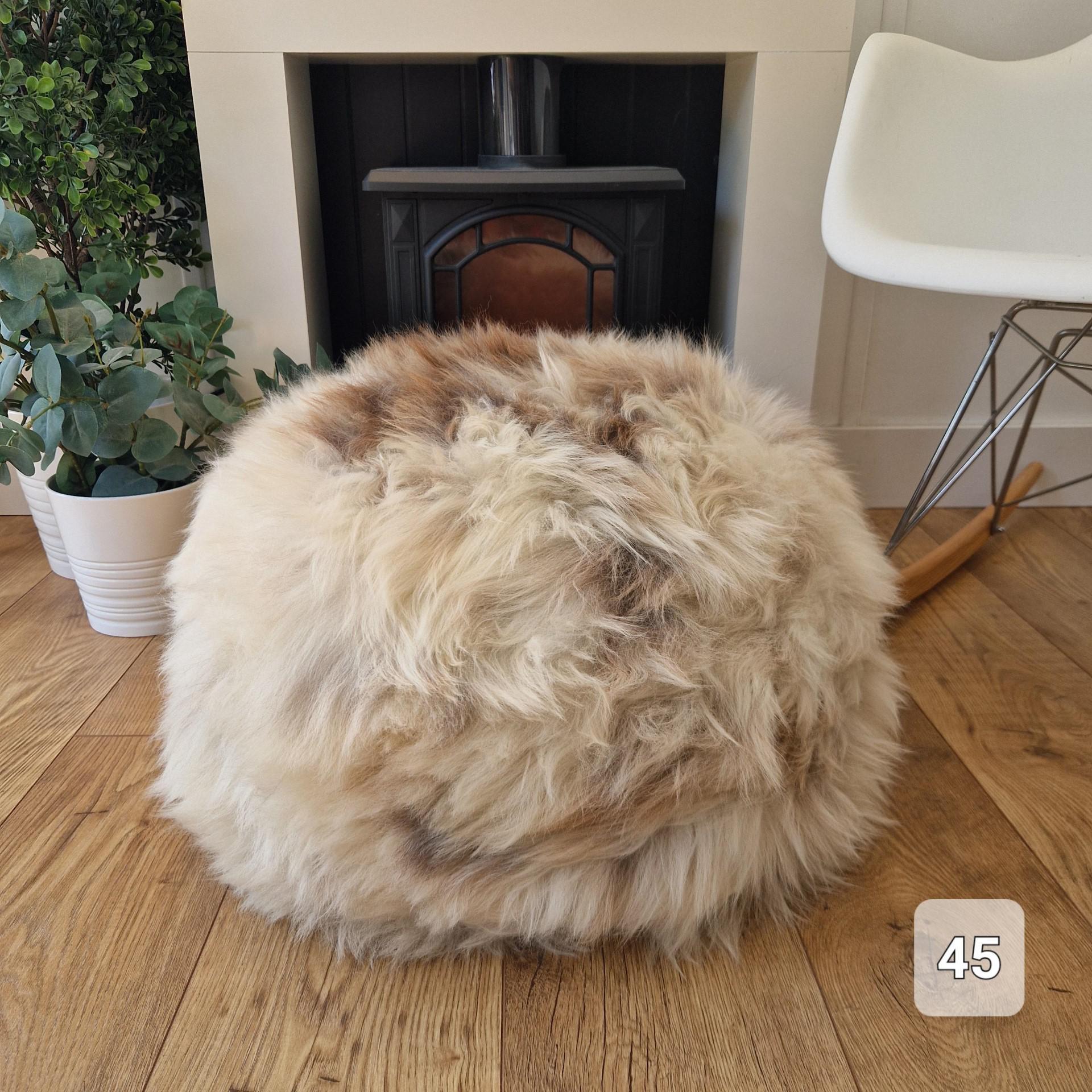 Luxury Handmade 100% British Sheepskin Pouffe - Various Colours ...