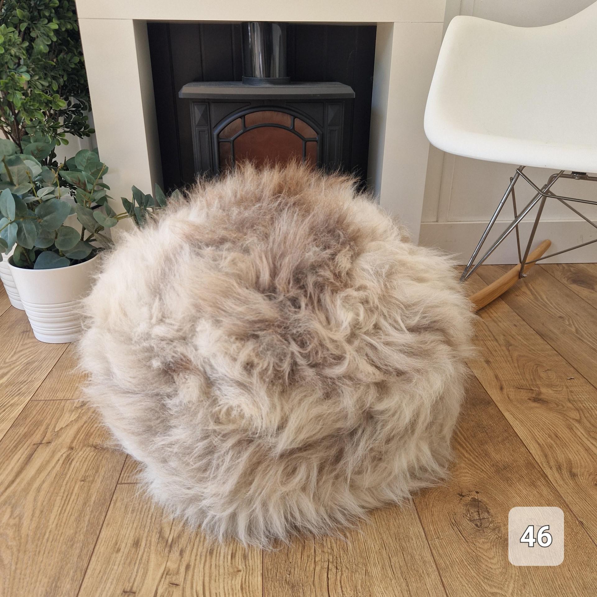 Luxury Handmade 100% British Sheepskin Pouffe - Various Colours ...