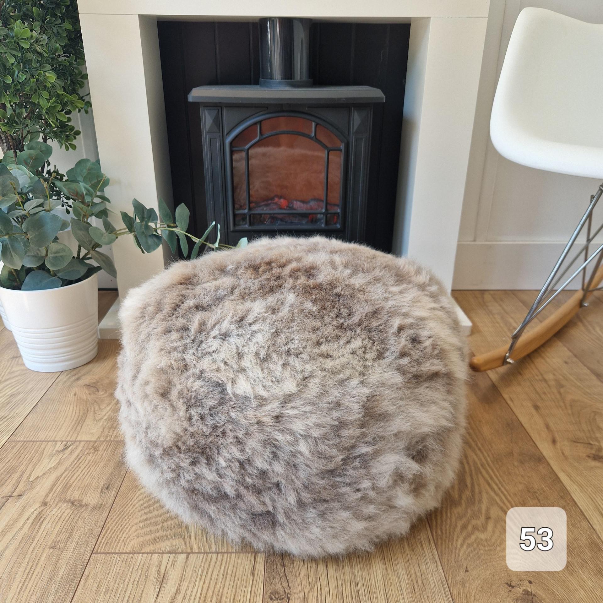Luxury Handmade 100% British Sheepskin Pouffe - Various Colours ...