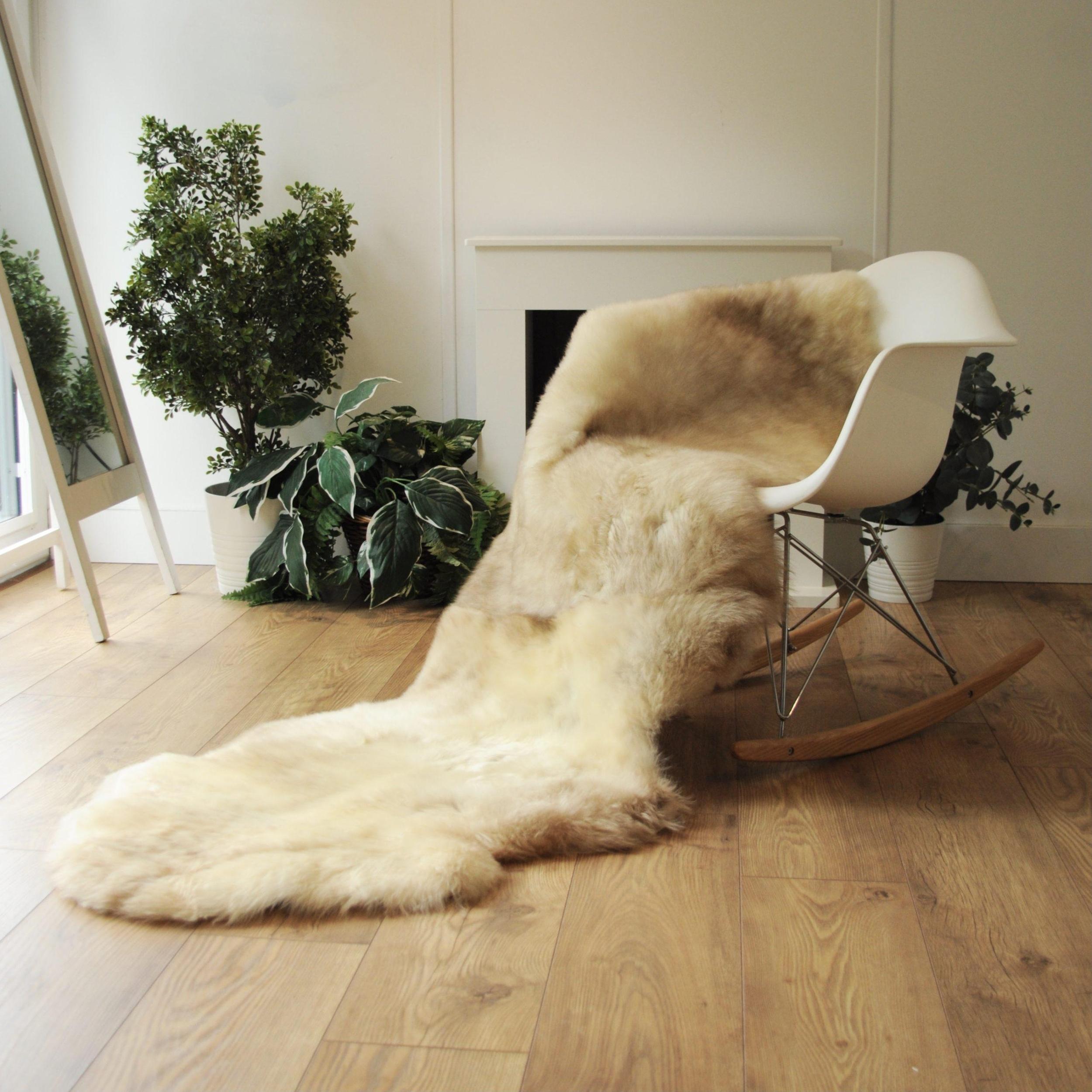 Sheepland Handmade Long Fur Sheepskin Bed Throw - Sheepskin.co.uk