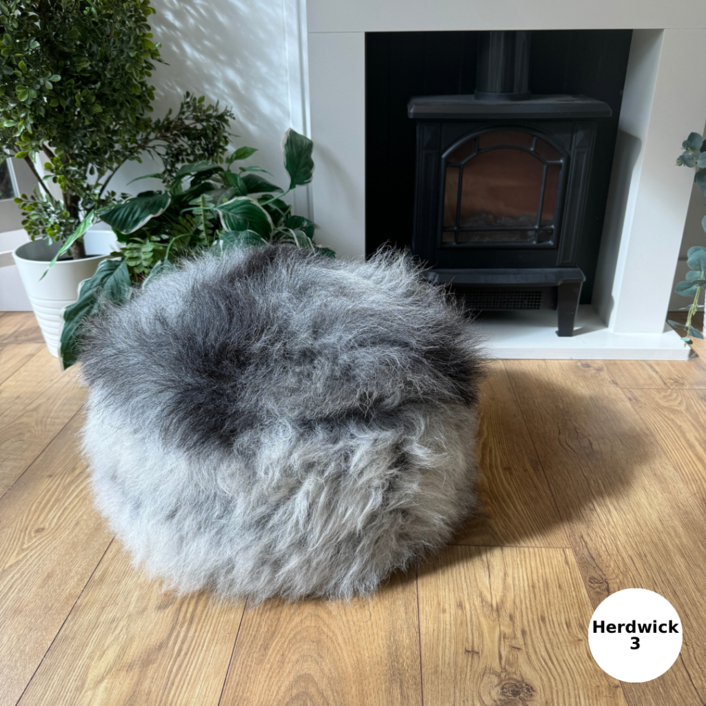 Extremely Rare Luxury Handmade 100% British Herdwick Sheepskin Pouffe ...