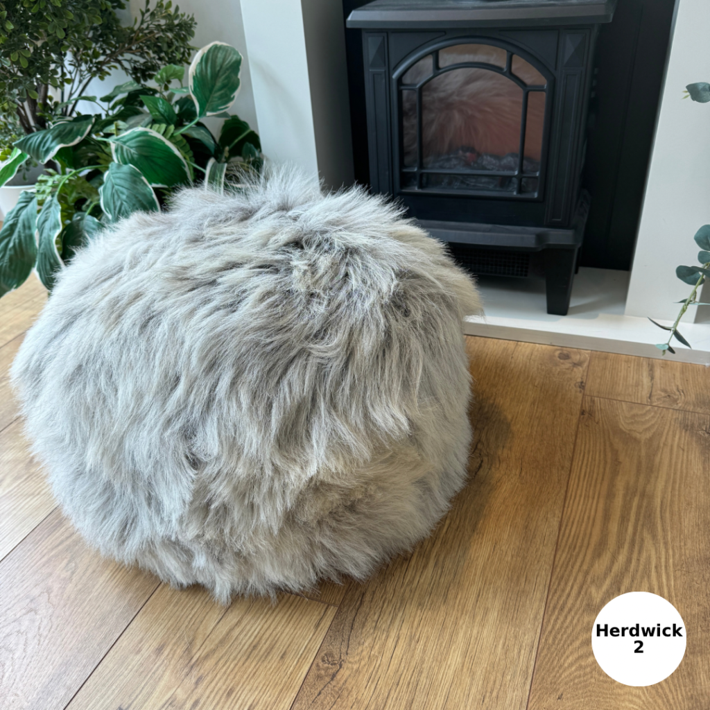 Extremely Rare Luxury Handmade 100% British Herdwick Sheepskin Pouffe ...