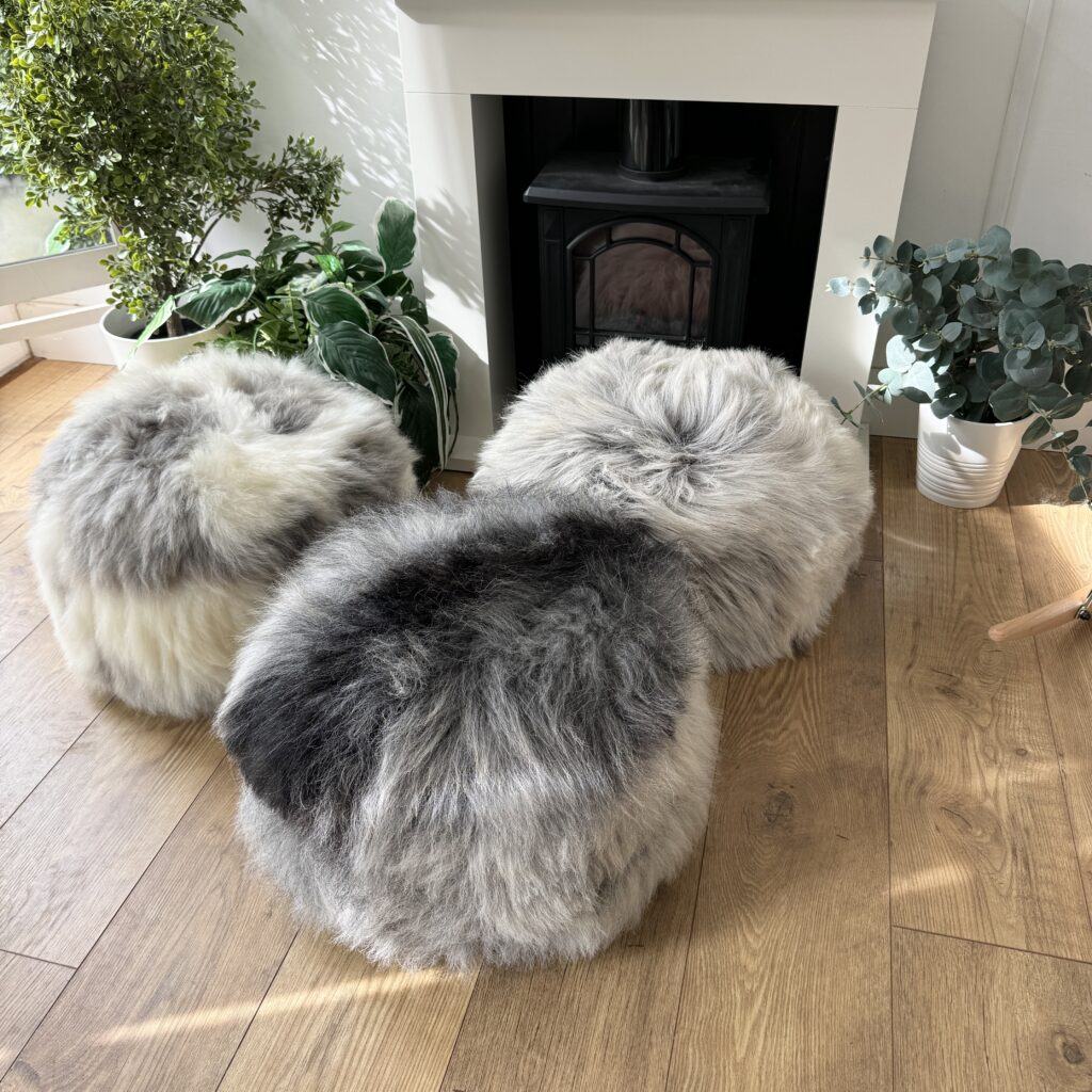 Extremely Rare Luxury Handmade 100% British Herdwick Sheepskin Pouffe ...