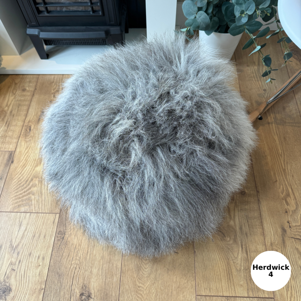 Extremely Rare Luxury Handmade 100% British Herdwick Sheepskin Pouffe ...