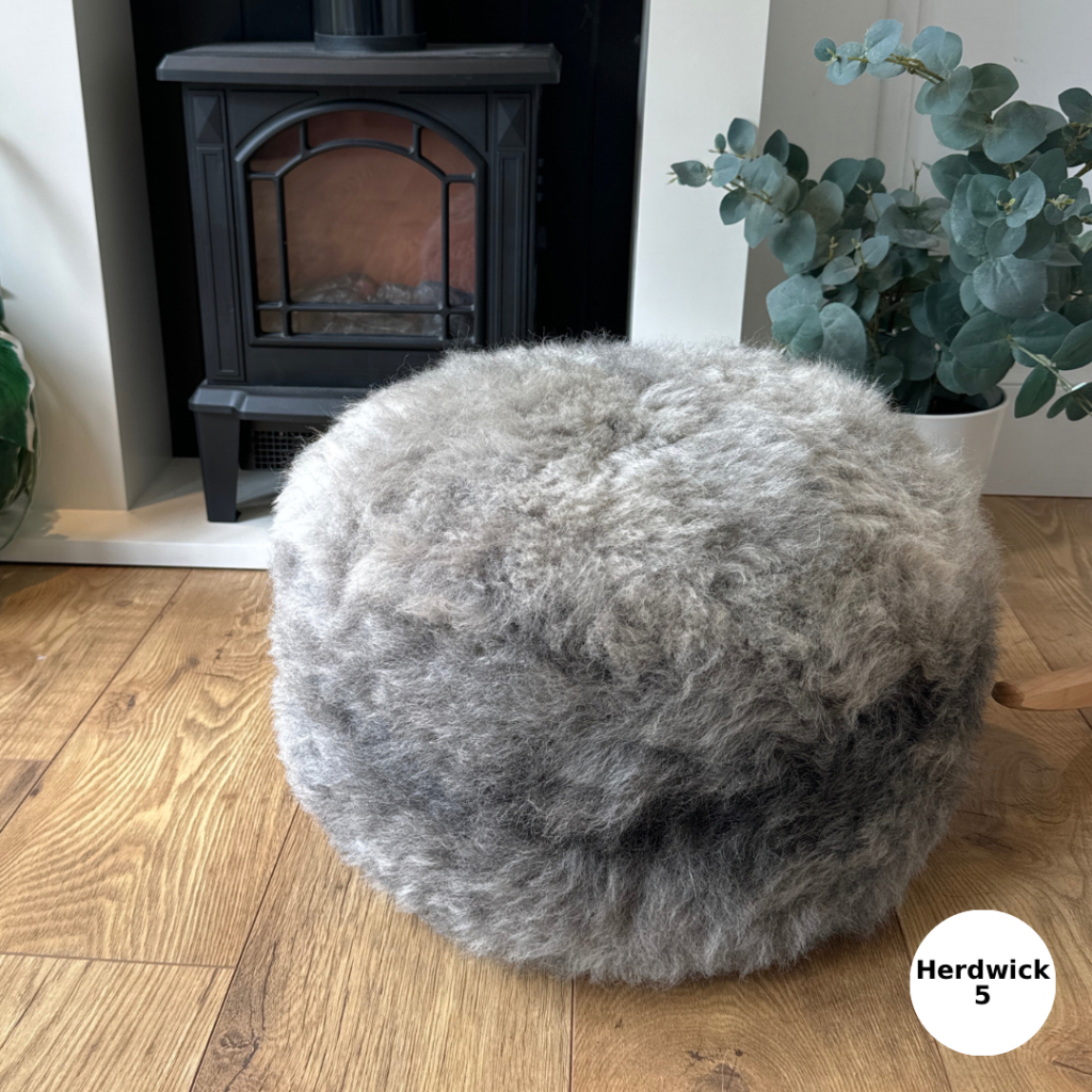 Extremely Rare Luxury Handmade 100% British Herdwick Sheepskin Pouffe ...