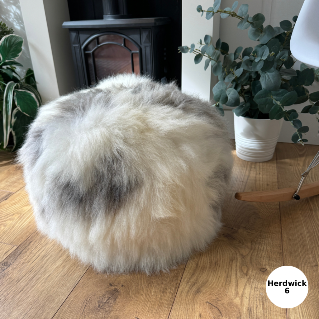 Extremely Rare Luxury Handmade 100% British Herdwick Sheepskin Pouffe ...